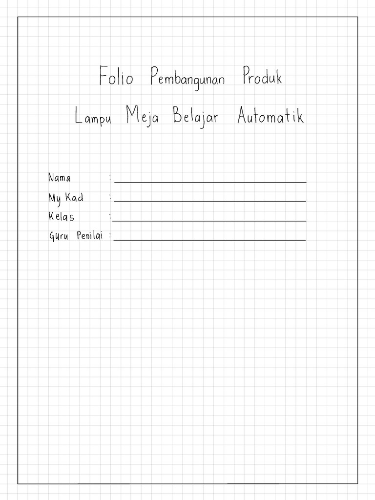 Folio Pembangunan Produk - Lampu Belajar Automatik | PDF