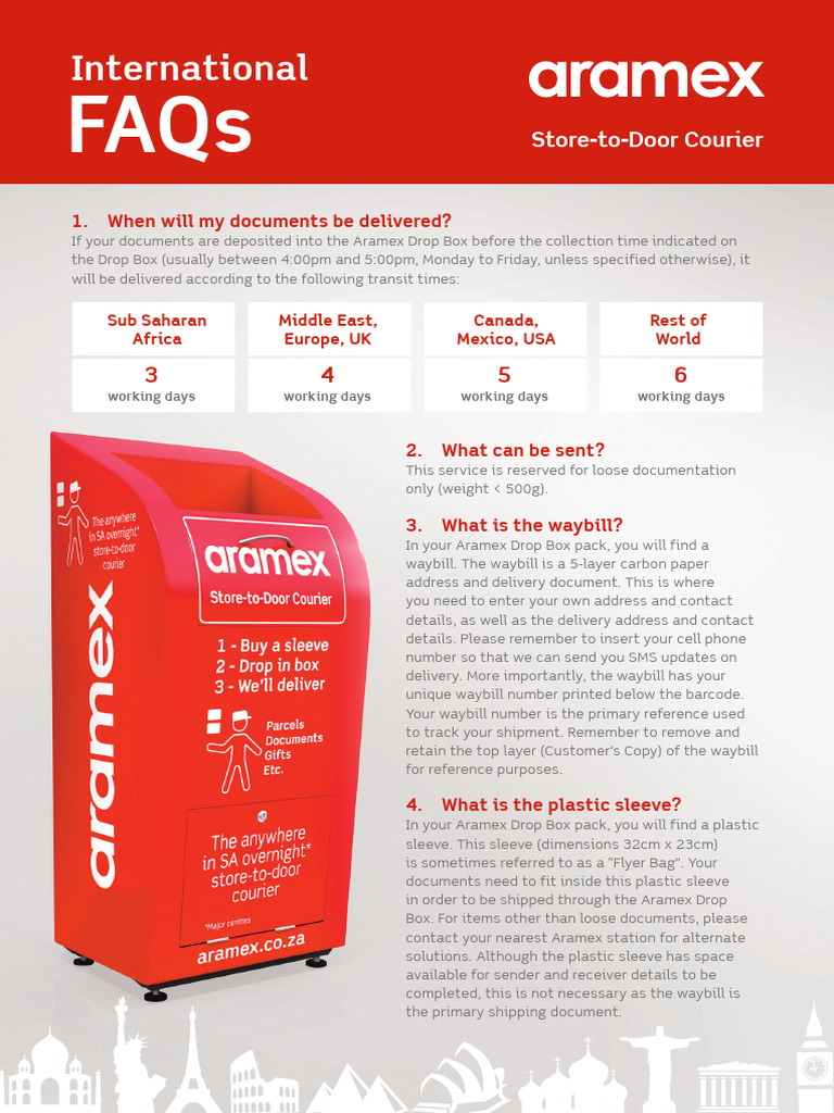 Aramex DropBox International FAQs | PDF