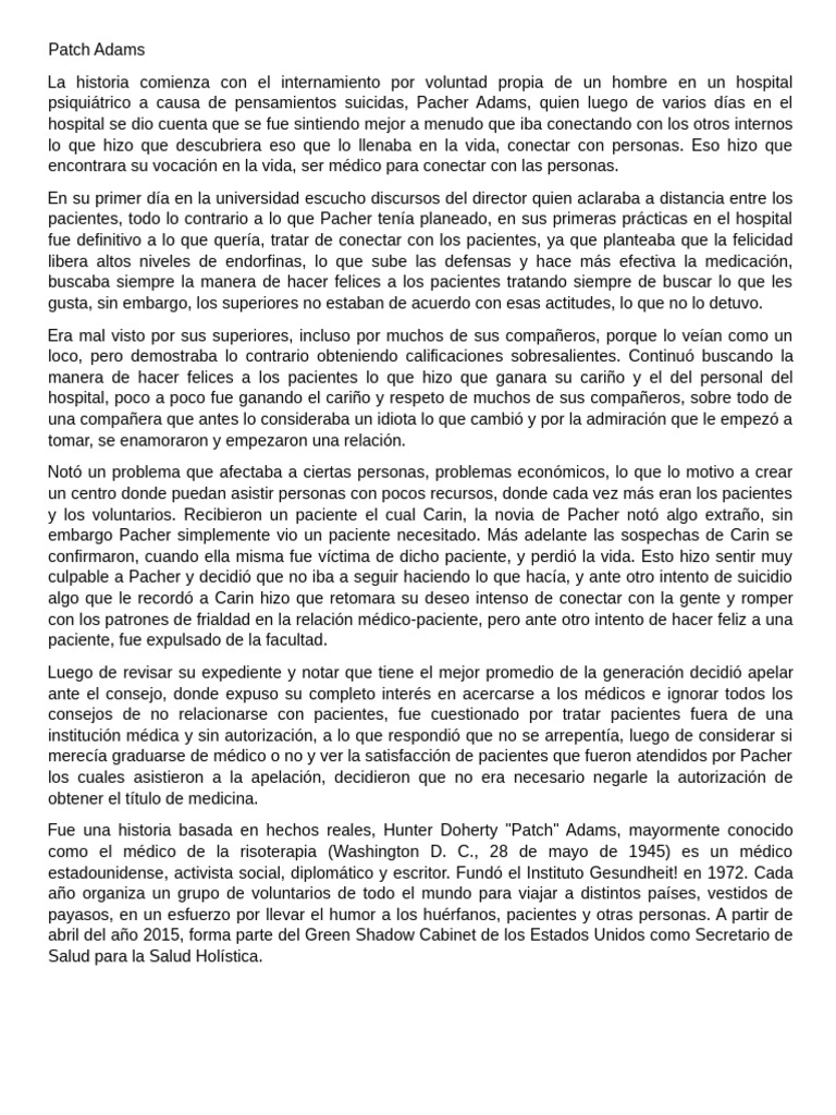 patch-adams-resumen-de-la-pelicula | PDF