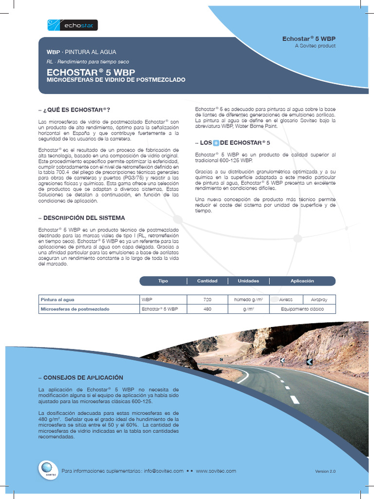 Ficha Tecnica Echostar 5 WBP Base Agua | PDF | Agua | Pinturas