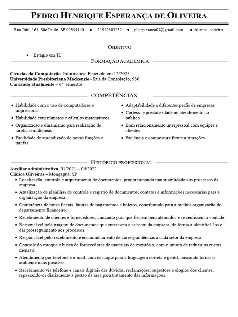 Curriculo Att3 | PDF