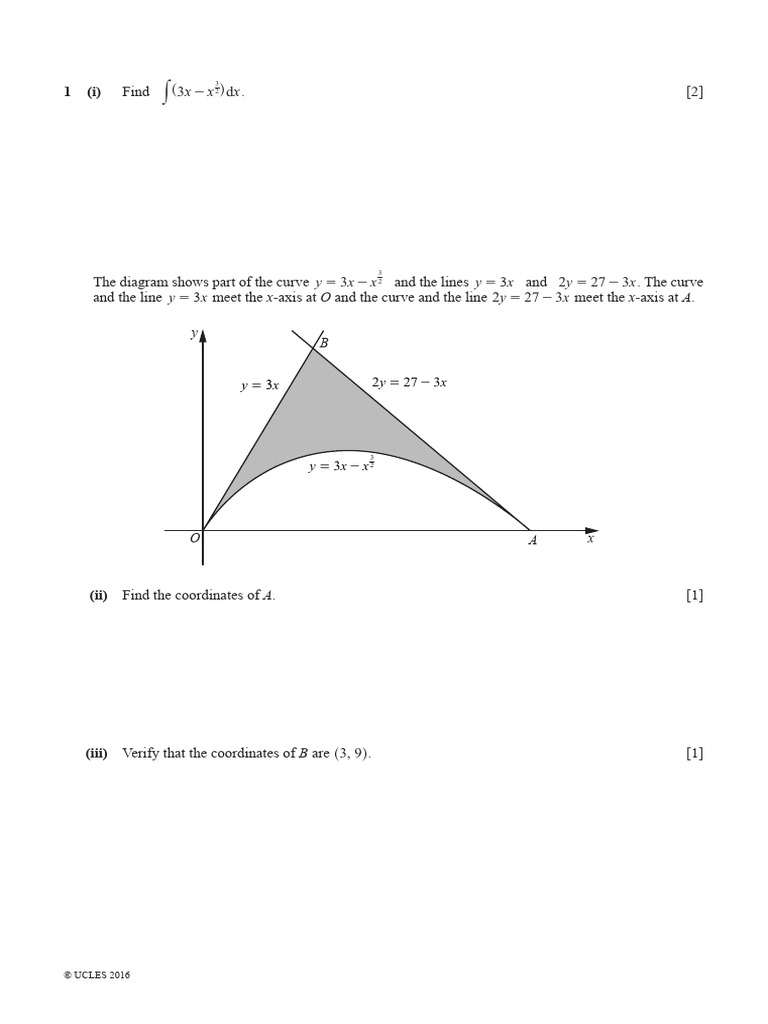 14 CIE IGCSE Additional Mathematics Paper 2 Topical Past Paper Differentiation and Integration ...