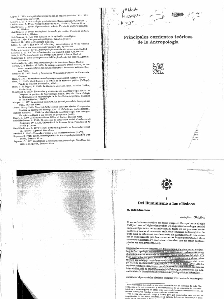 Principales Corrientes Teoricas de La Antropologia | PDF