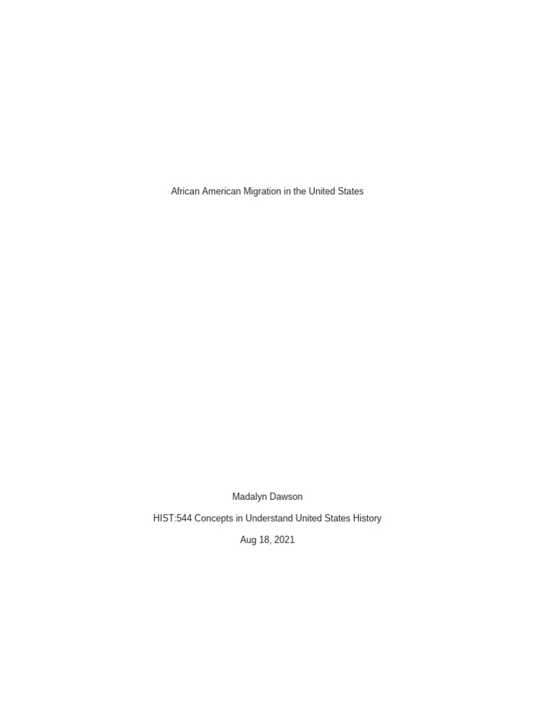 African American Migration | PDF | Human Migration | Harlem Renaissance