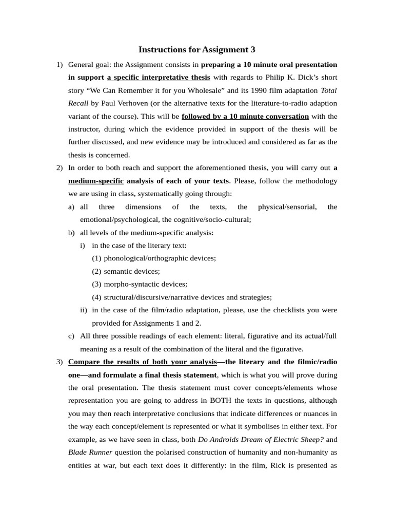 Instructions For Assignment 3 | PDF | Evidence | Cognitive Science