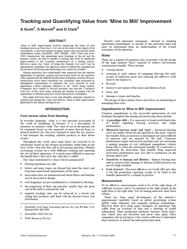 Mining Process Optimization Insights | PDF | Strength Of Materials | Mining
