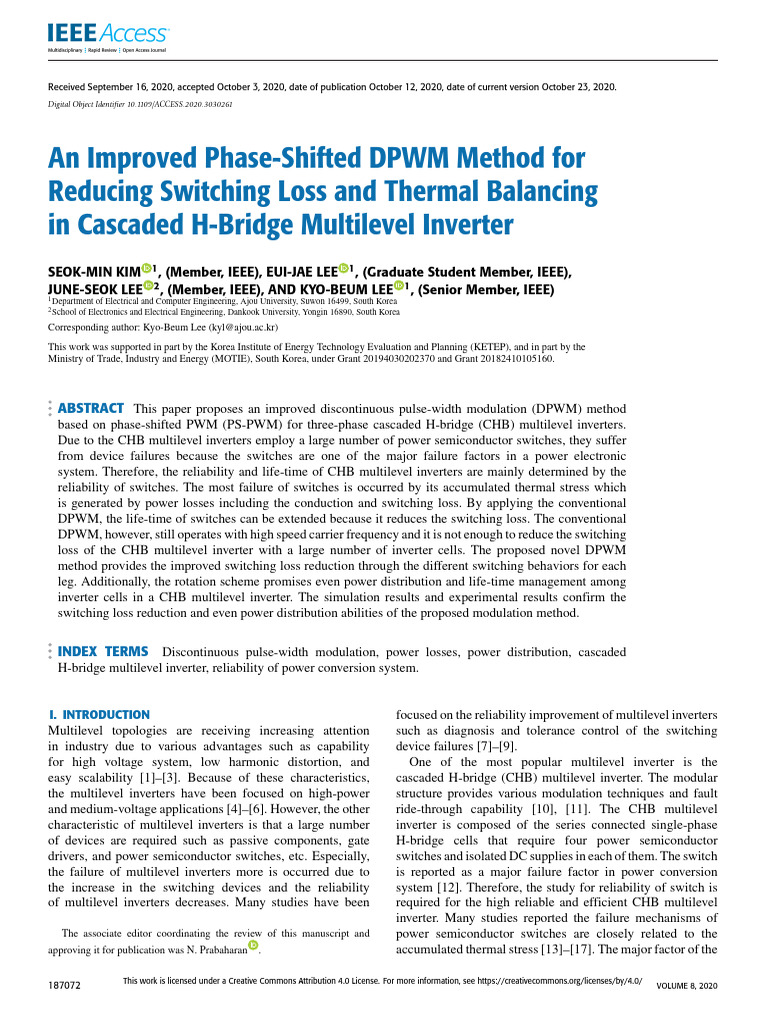 An Improved Phase-Shifted DPWM Method For Reducing Switching Loss and ...