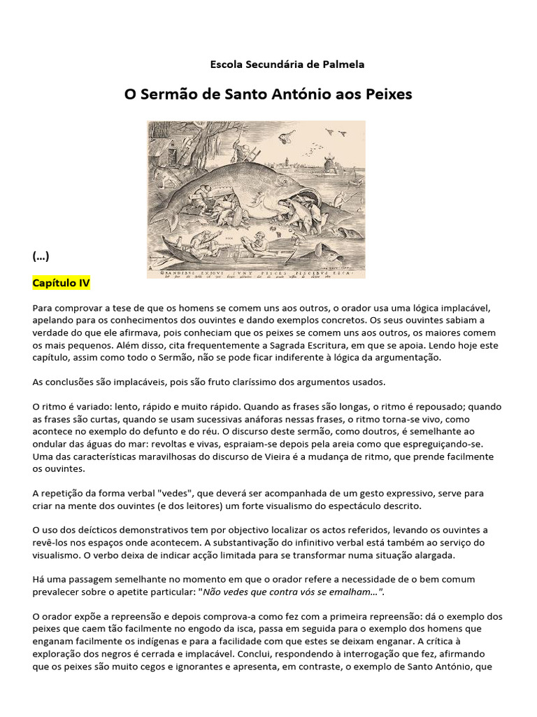 resumo-cap-5-e-7-de-sermão de-sto-ant-aos-peixes | PDF