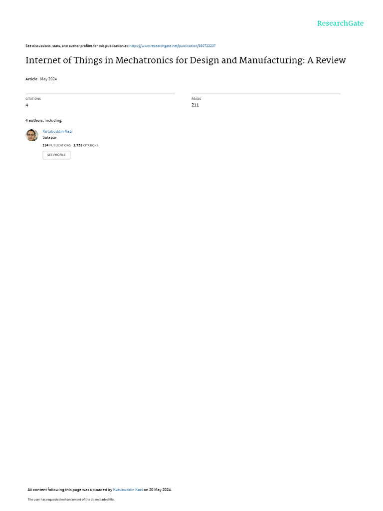 IoT in Mechanical Machinedesign11 | PDF | Internet Of Things | Mechatronics