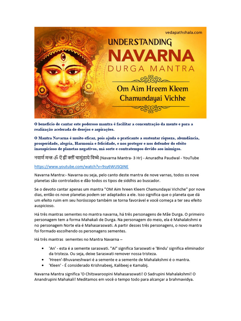 Benefícios do Mantra Navarna para Prosperidade | PDF | Devi | Kali