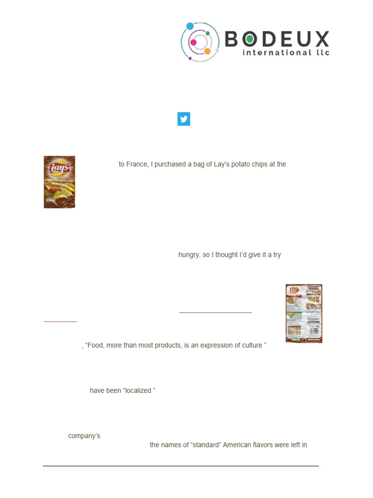 Case Study Potato Chip Localization Bodeux International LLC | PDF ...