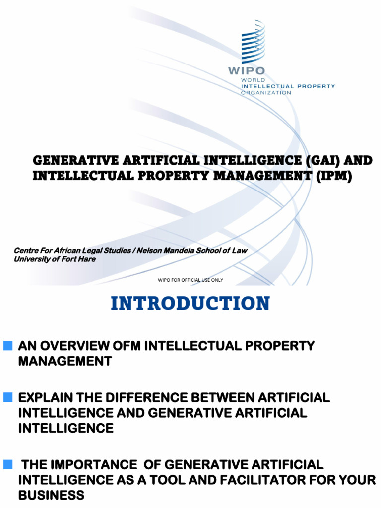 WIPO Academy Live Lecture 28OCT 2024AI and IPM | PDF | Artificial ...