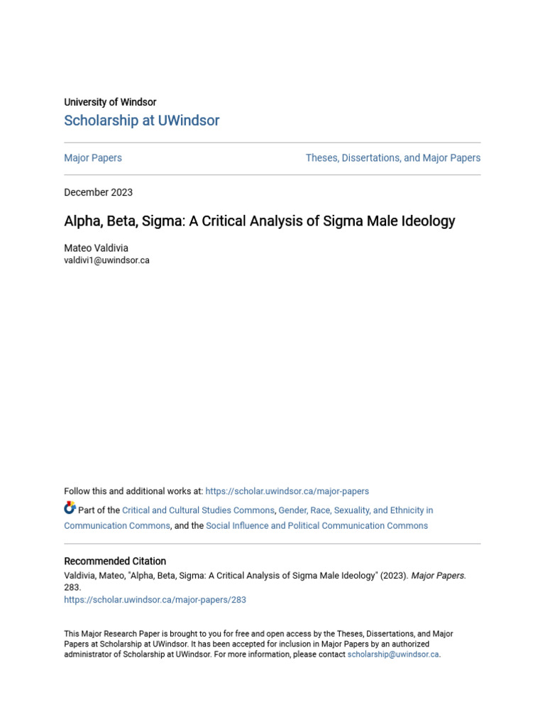 Alpha Beta Sigma - A Critical Analysis of Sigma Male Ideology | PDF ...