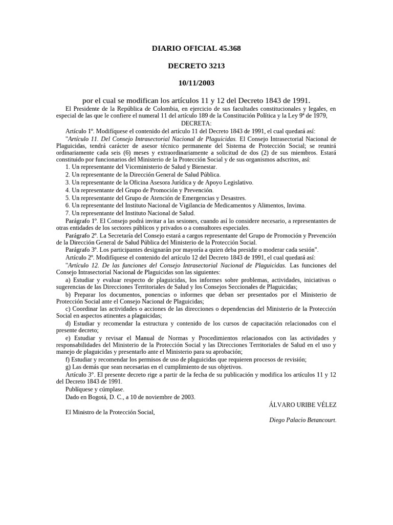 Decreto 3213 de 2003 | PDF | Gobierno