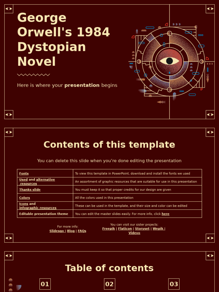 George Orwell's 1984 Dystopian Novel by Slidesgo | PDF | Planets ...