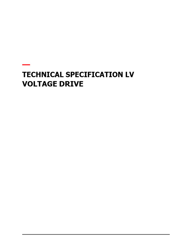 LV VFD Technical Specification Document | PDF | Equipment | Electromagnetism