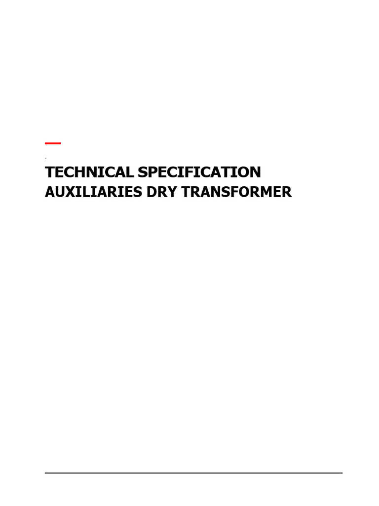 7.0.- Technical Specification Dry Transformers | PDF | Transformer ...