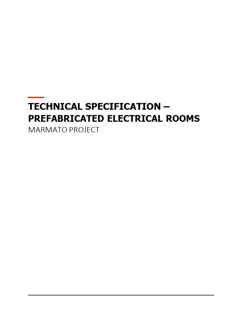 11.0. - Technical Specification - Electrical Room | PDF | Pipe (Fluid ...