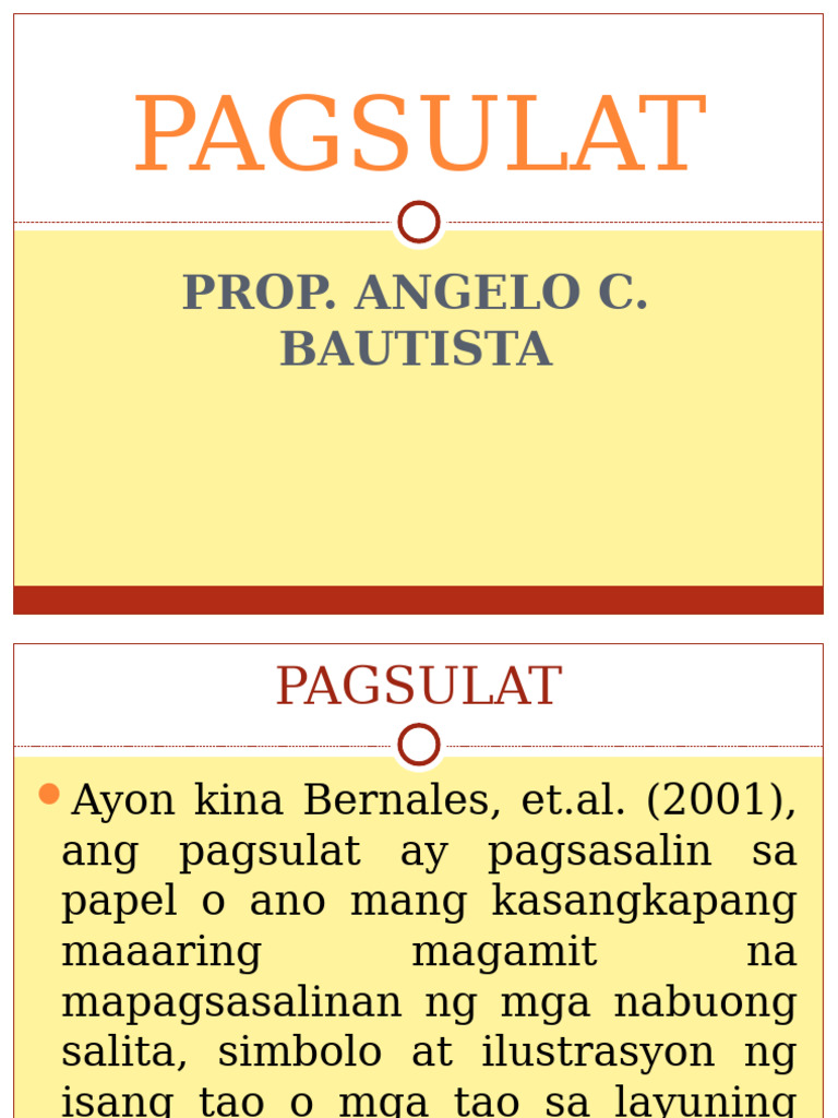 Kahulugan NG Pagsulat Pwpt. | PDF