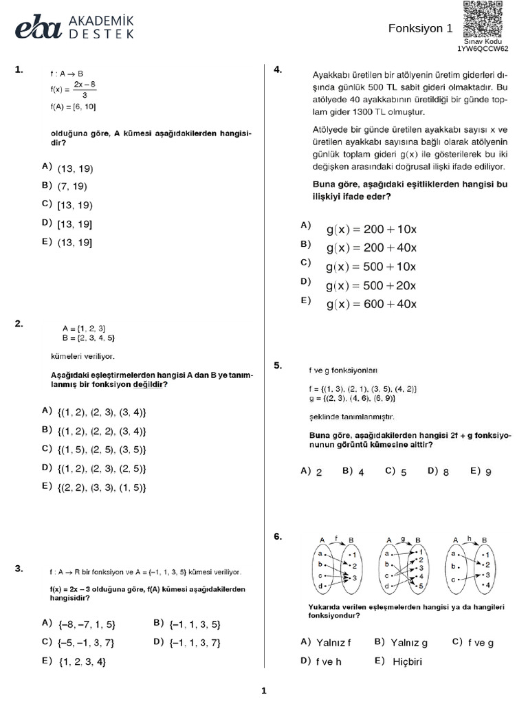 Fonksiyon-1 | PDF