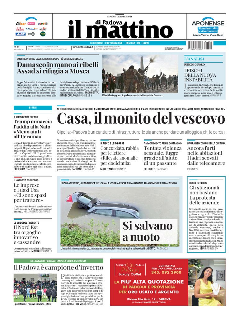 Il Mattino Di Padova 09 Dicembre 2024 | PDF