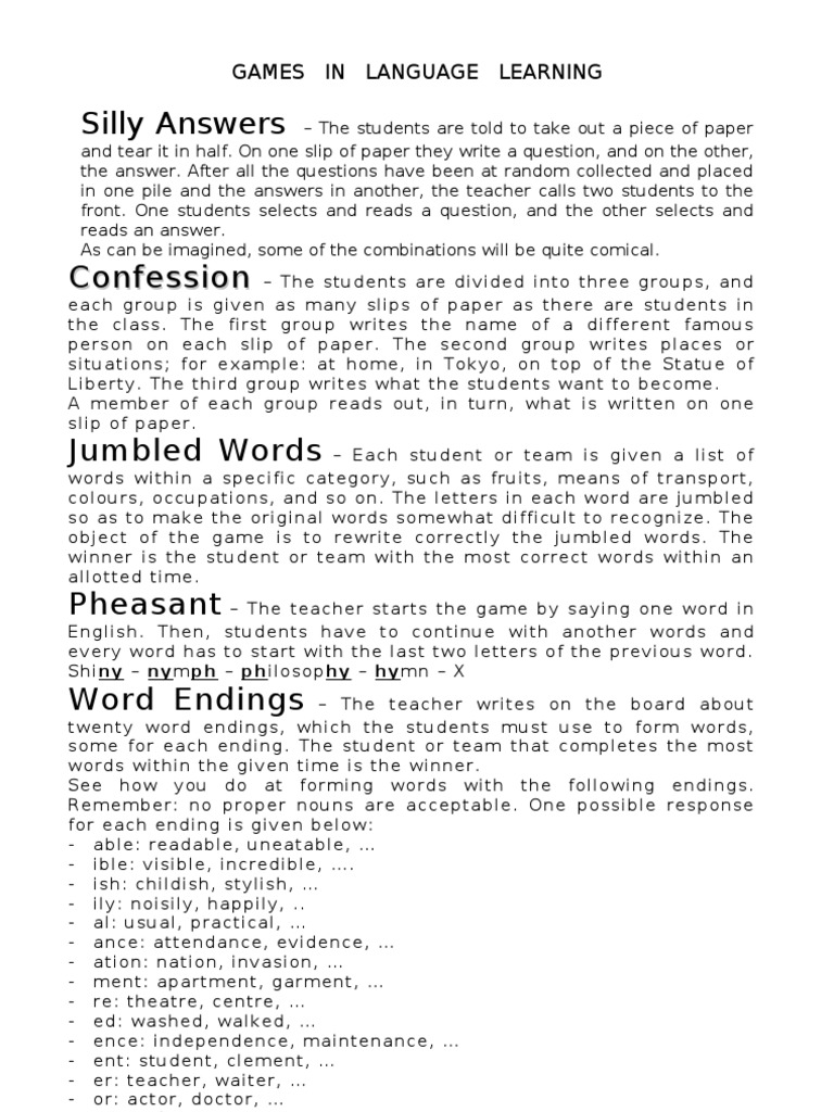 Silly Answers: Confession | PDF | Linguistics | Grammar