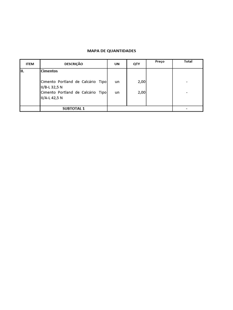 1.mapa de QTD Pedido Cimento | PDF