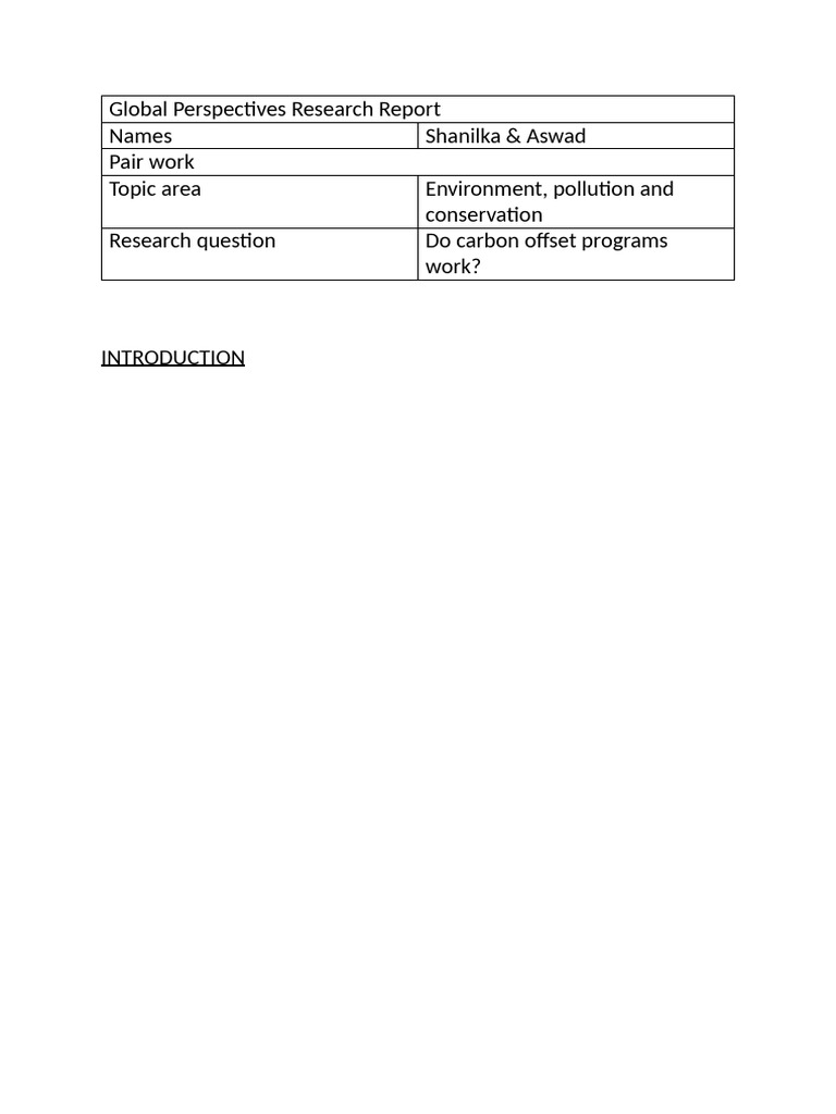 Global Perspectives Research Report | PDF