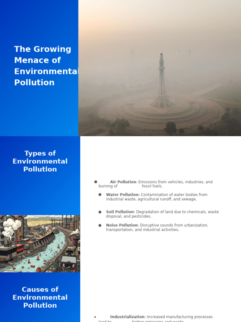 The Growing Menace of Environmental Pollution | PDF | Air Pollution ...