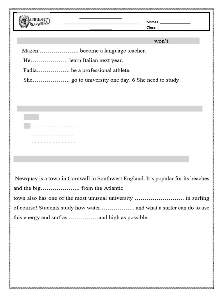 Seventh Grade Second Exam Listening | PDF