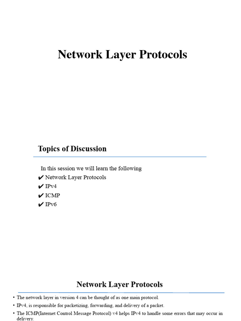 Network Layer Protocols | PDF | Internet Protocols | I Pv6