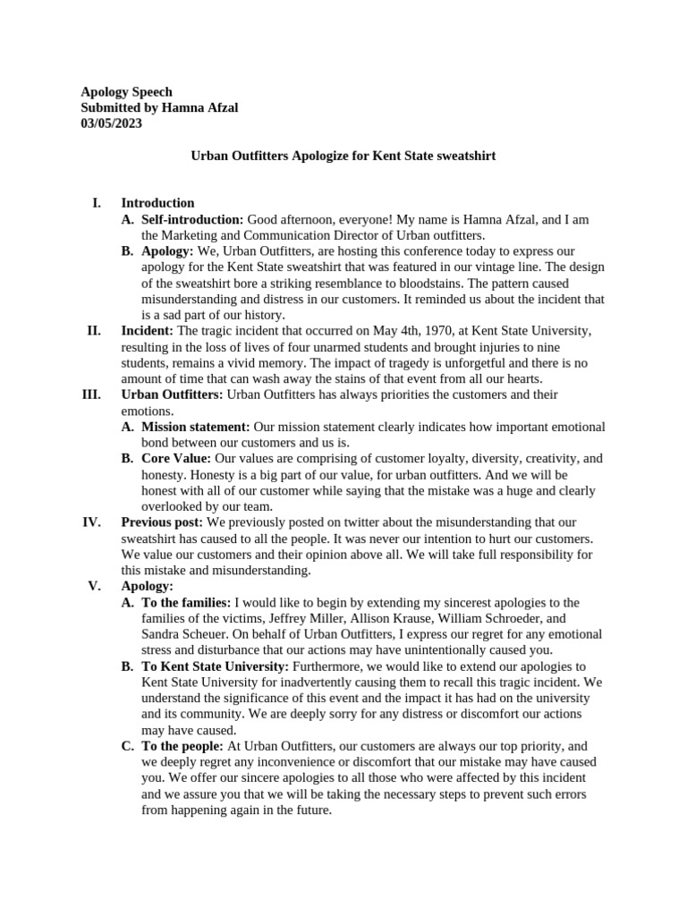 Apology Speech | PDF