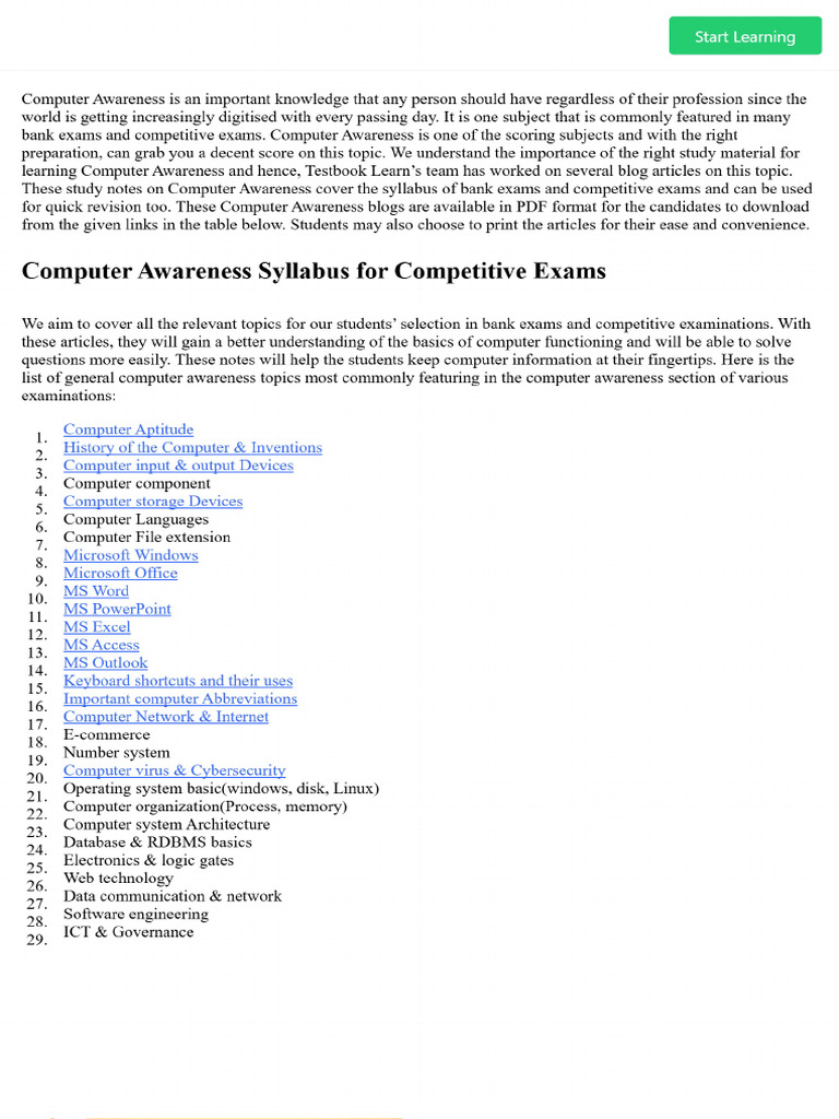 Computer Awareness Notes for Bank Exams & Competitive Exams_ Practice ...