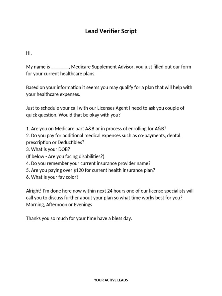 Lead Verifier Script | PDF