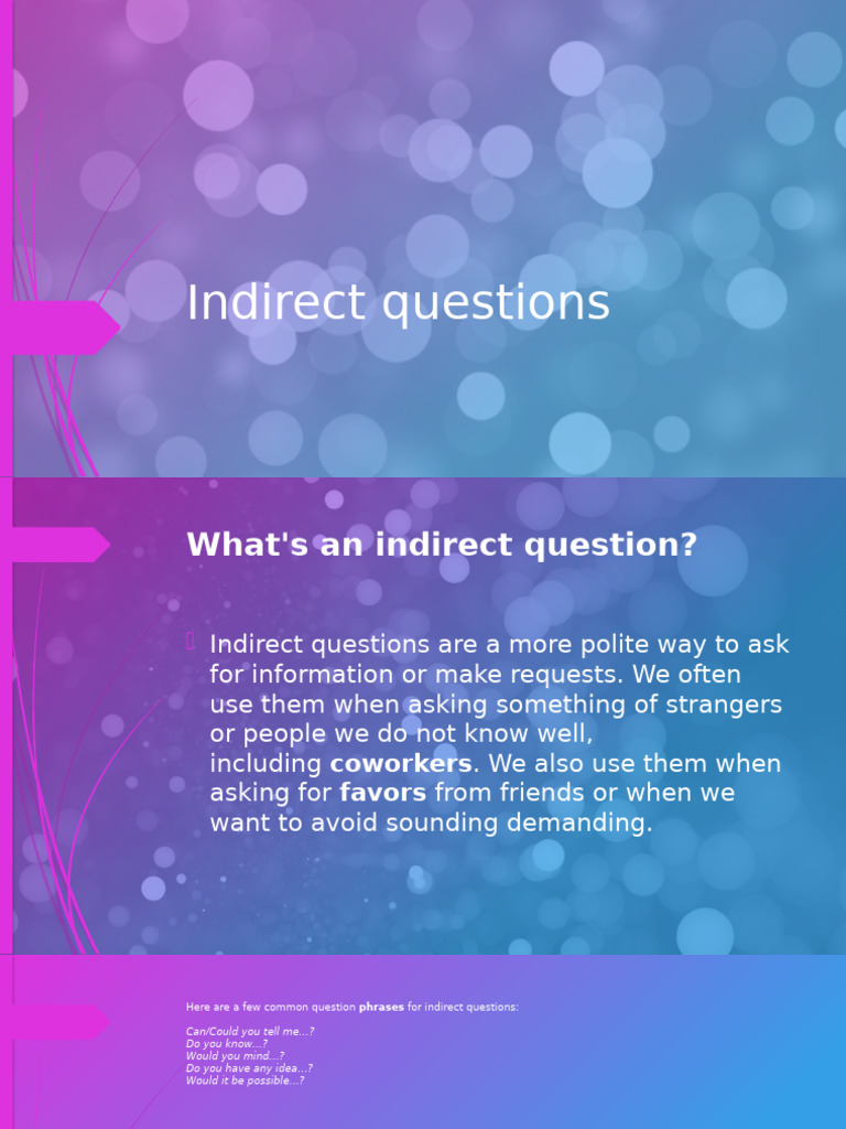 Indirect Questions | PDF