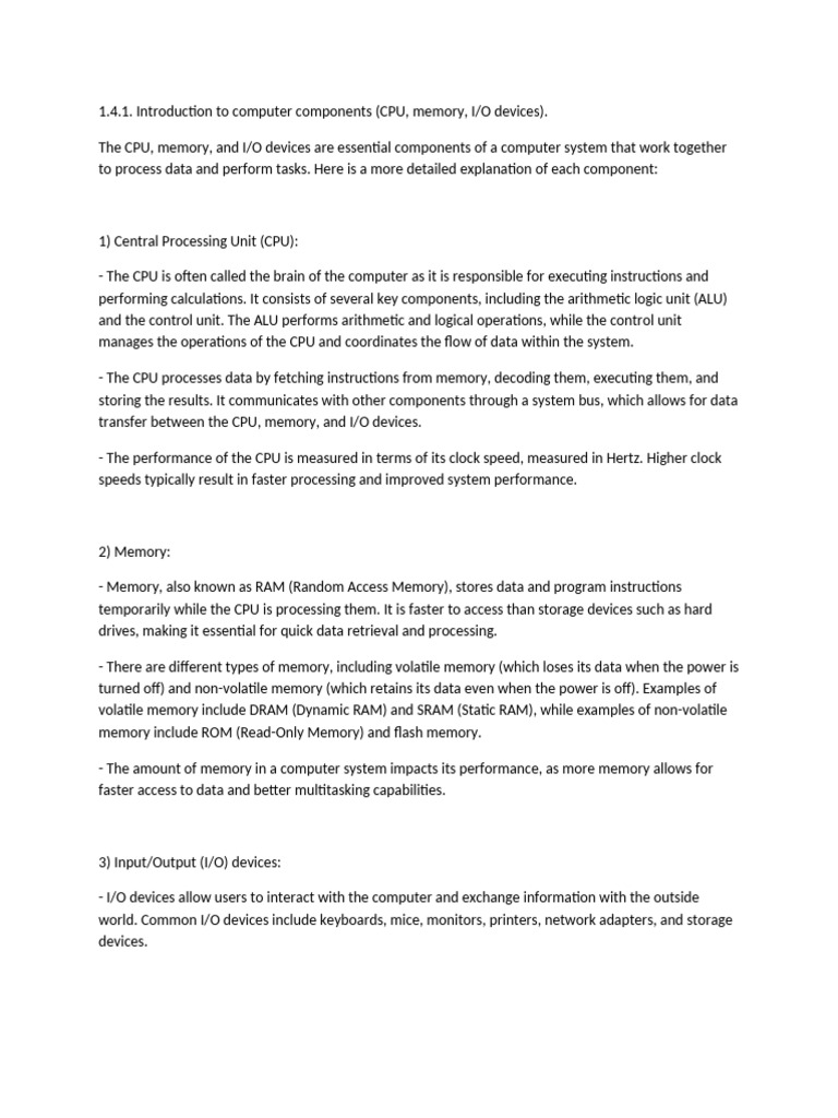 Physical Consideration CSC 307 | PDF | Random Access Memory | Central Processing Unit