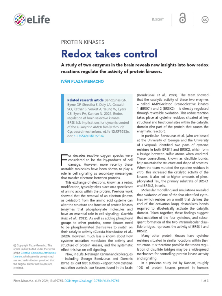 redox | PDF | Kinase | Cysteine