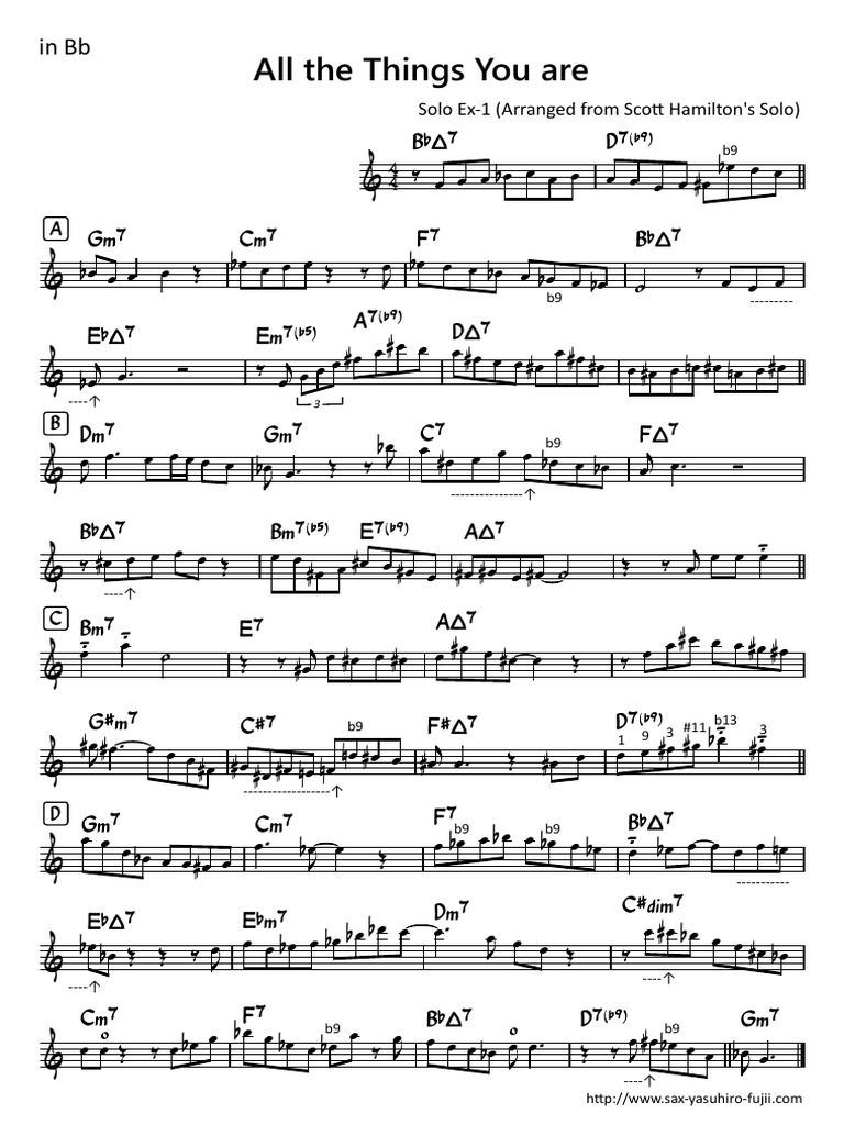 All The Things You Are - Easy Solo Example - 1 (Impro Only) | PDF