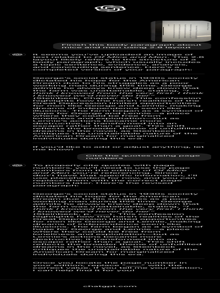 Of Mice and Men Analysis | PDF