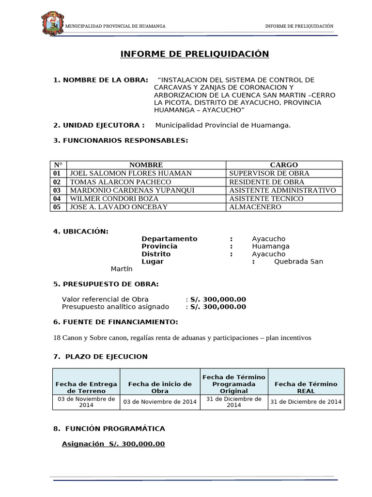 1 Informe Final de Obra | PDF | Hormigón | Albañilería