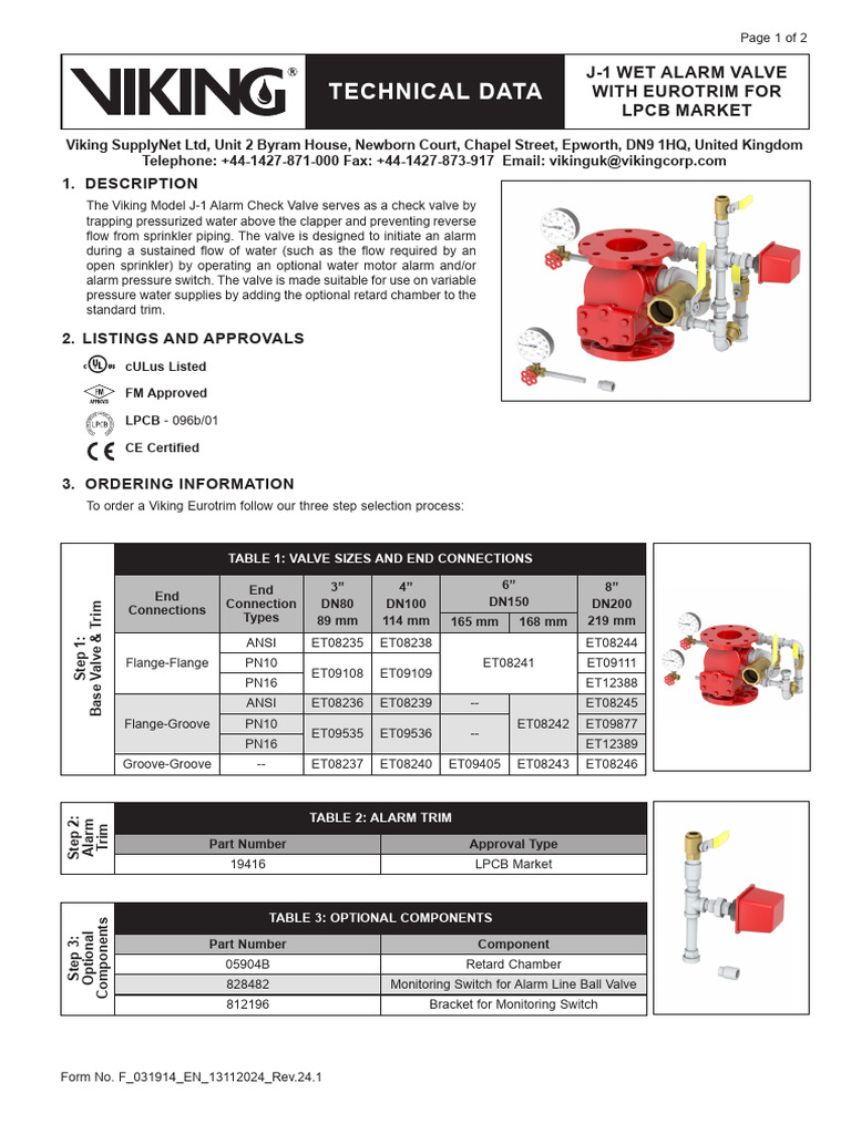 VIKING - CHECK VALVE - Rev.24.1 - EN - Alarm Valve J-1 - LPCB Eurotrim ...