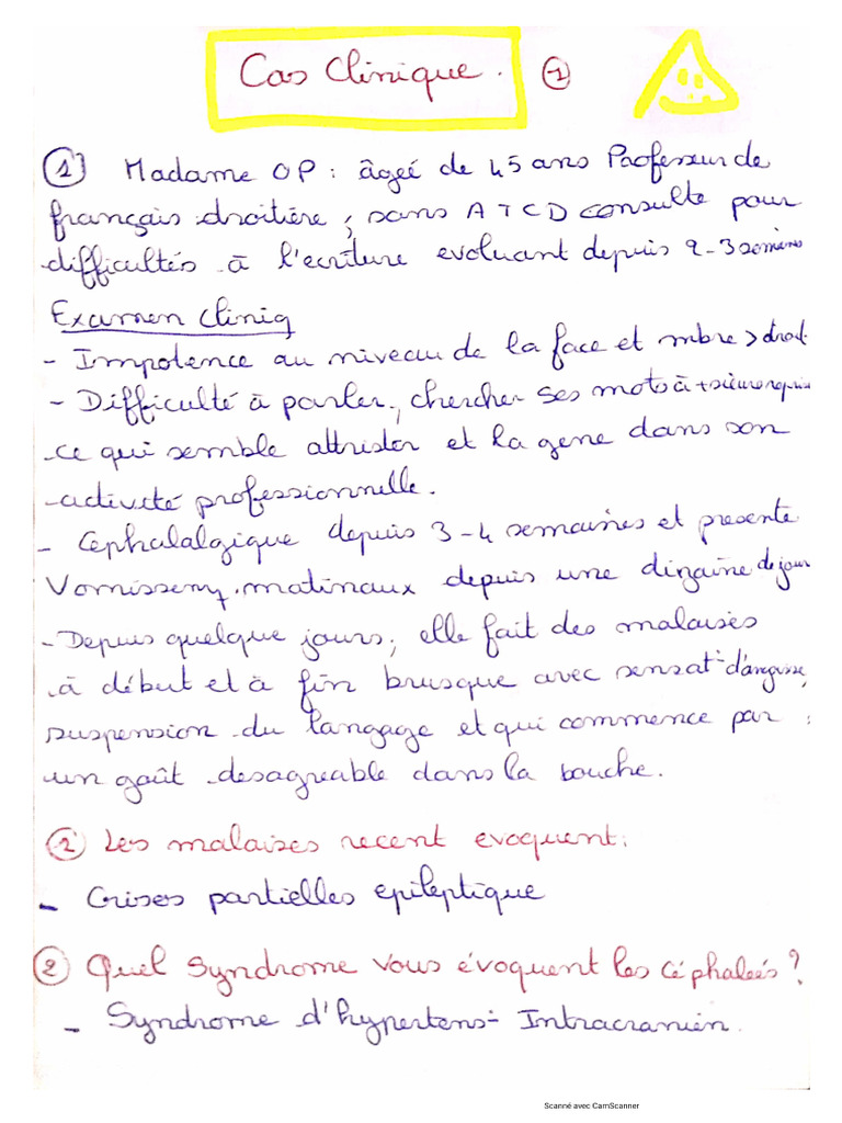 TD Cas Clinique Corrigé | PDF