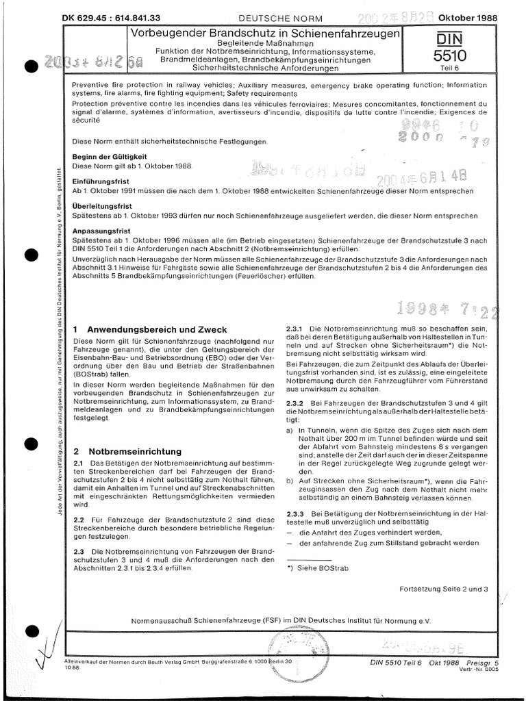DIN 5510-6-1988 | PDF