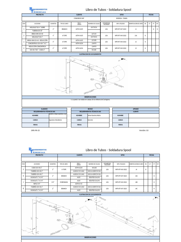 OPE-FR-35 Libro Tubos Spool v3 | PDF | Plomería