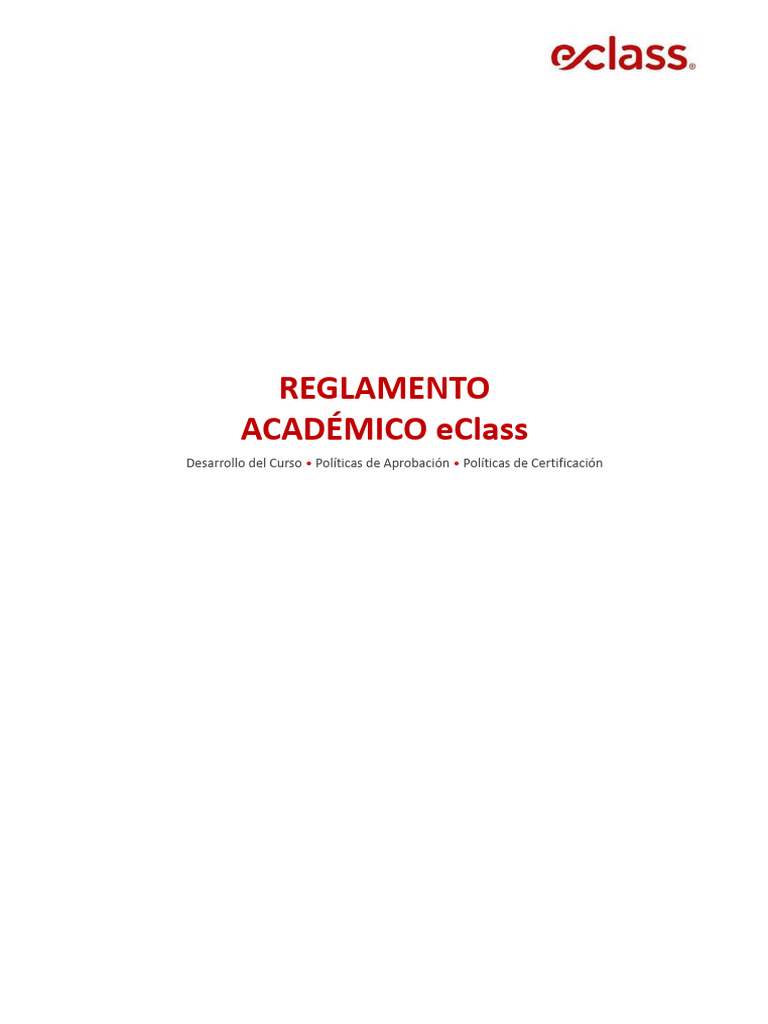Reglamento Académico eClass Online | PDF