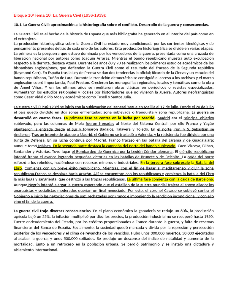 Historia y Consecuencias de la Guerra Civil | PDF | Francisco franco ...