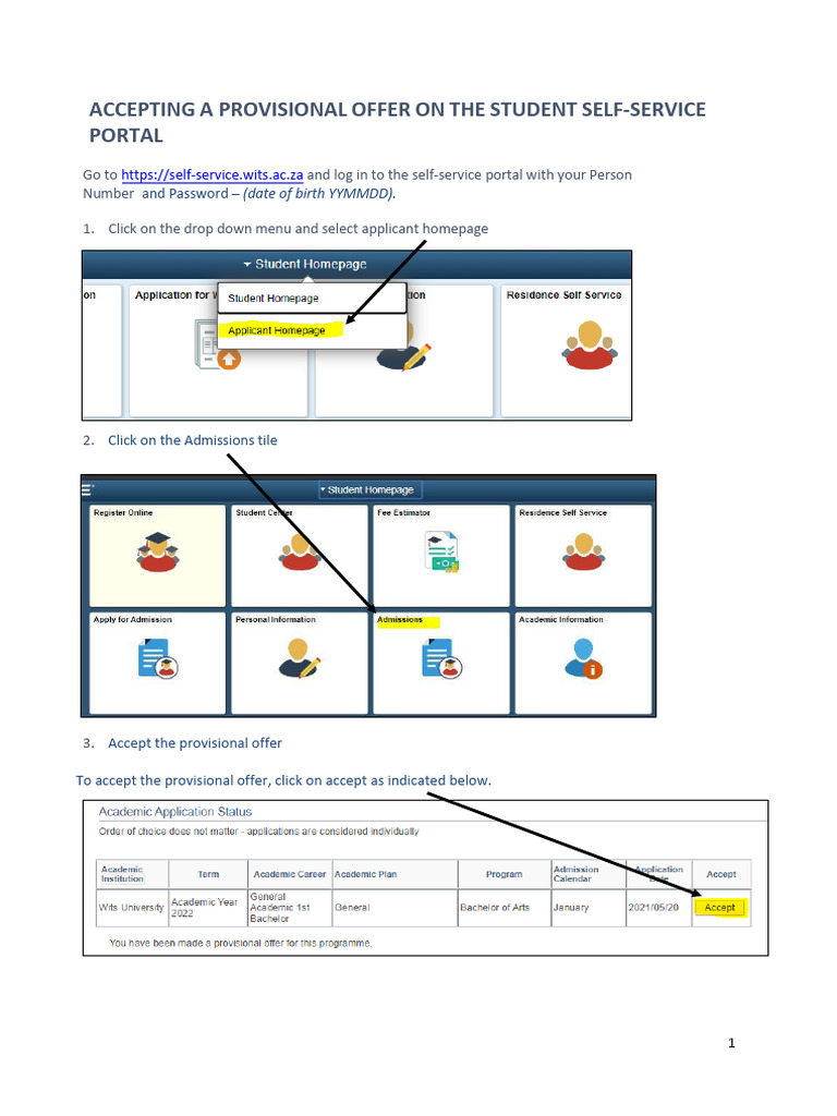 Accept Provisional Offer Online Guide | PDF