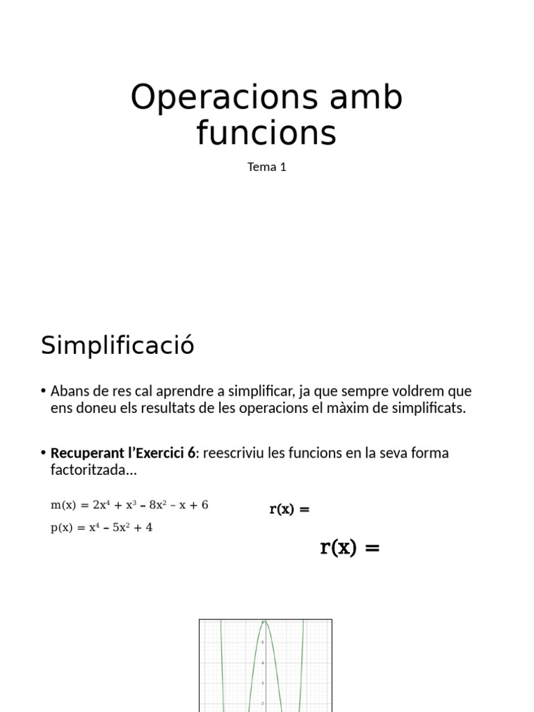 Tema 1.2 - Operacions Amb Funcions | PDF