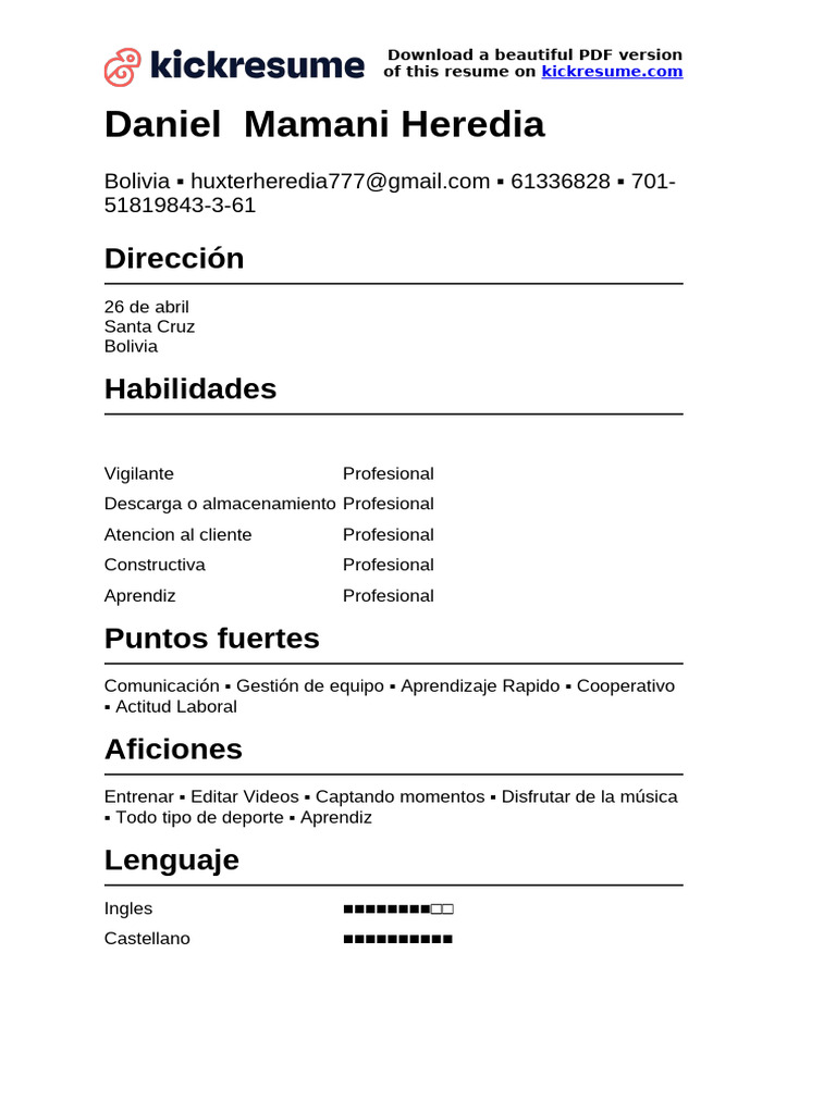 Daniel Heredia CV-1 | PDF