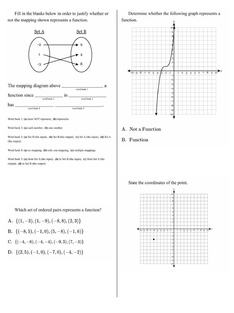 8th Grade Test Functions - V5 | PDF
